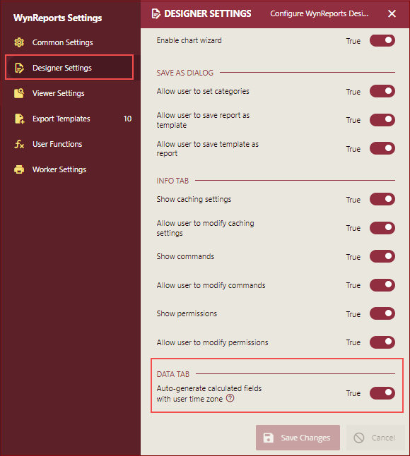 Time Zone Setting | Wyn Documentation
